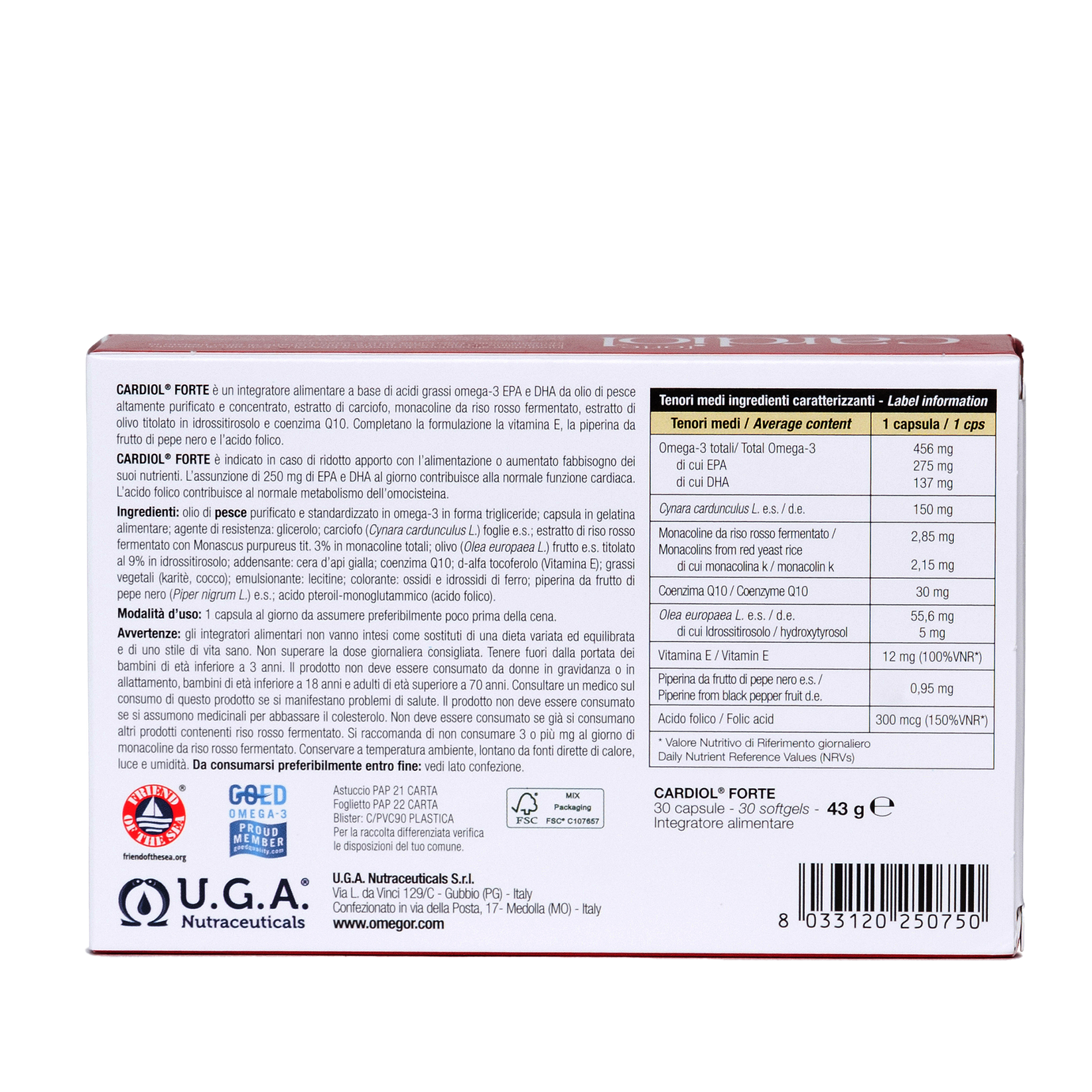 Cardiol Forte - 30 capsules | U.G.A. Nutraceuticals